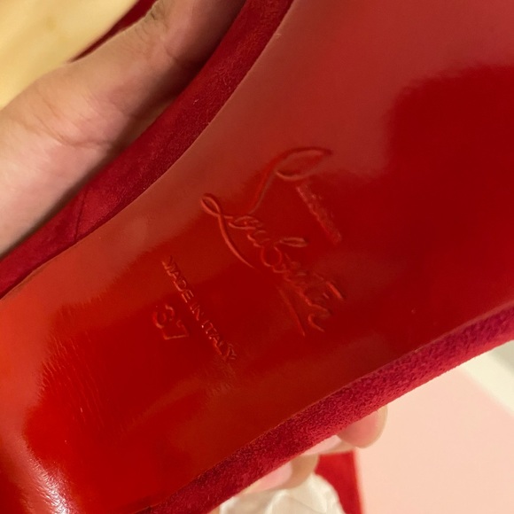 Christian Louboutin | Shoes | Christian Louboutin Red Suede Pumps ...